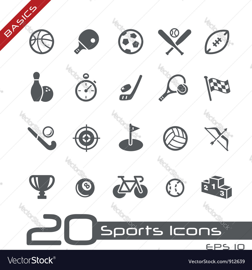 Sports Icons Basics Royalty Free Vector Image - VectorStock Sports Icons Basics Royalty Free Vector Image - VectorStock