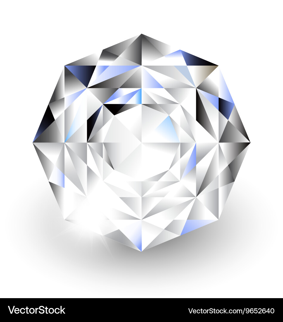 Diamond with light on white background Royalty Free Vector