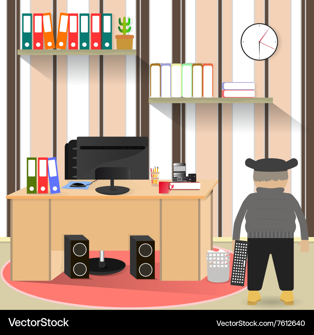 On the theme of workplace computer Royalty Free Vector Image