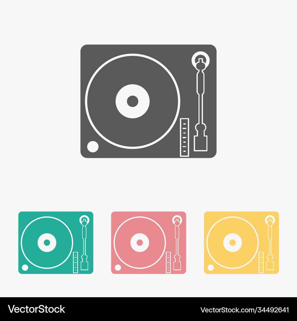 Disk jockey turntable icon Royalty Free Vector Image