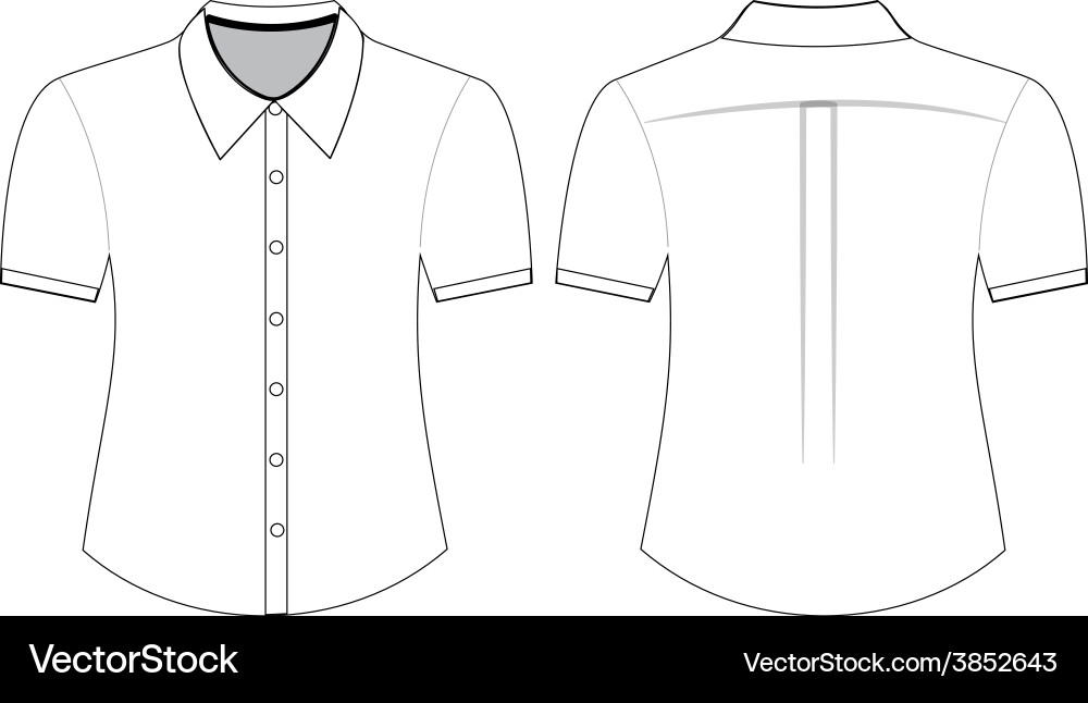 Blank shirt with short sleeves template Royalty Free Vector