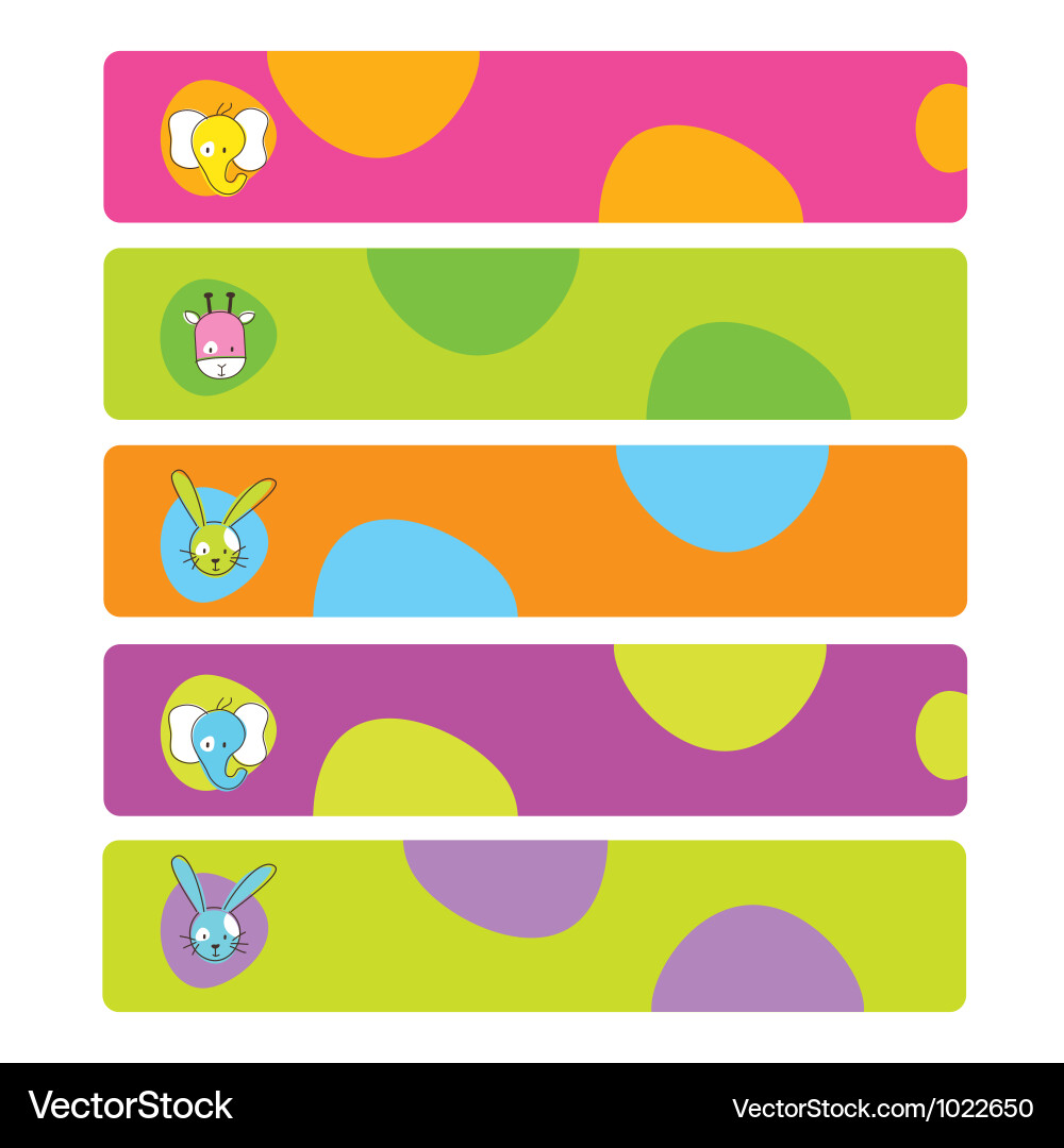 Colorful web kids banners Royalty Free Vector Image