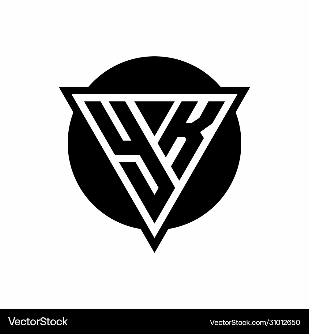 Yk logo with negative space triangle and circle Vector Image