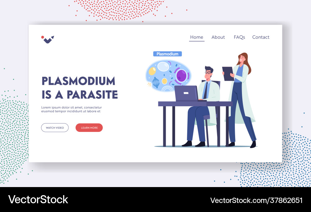 Microbiology landing page template scientists Vector Image