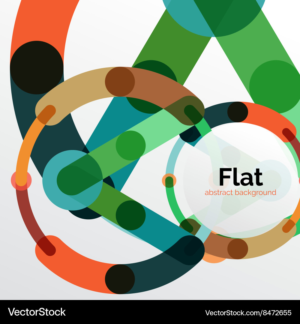 Colorful connected lines on white - abstract Vector Image