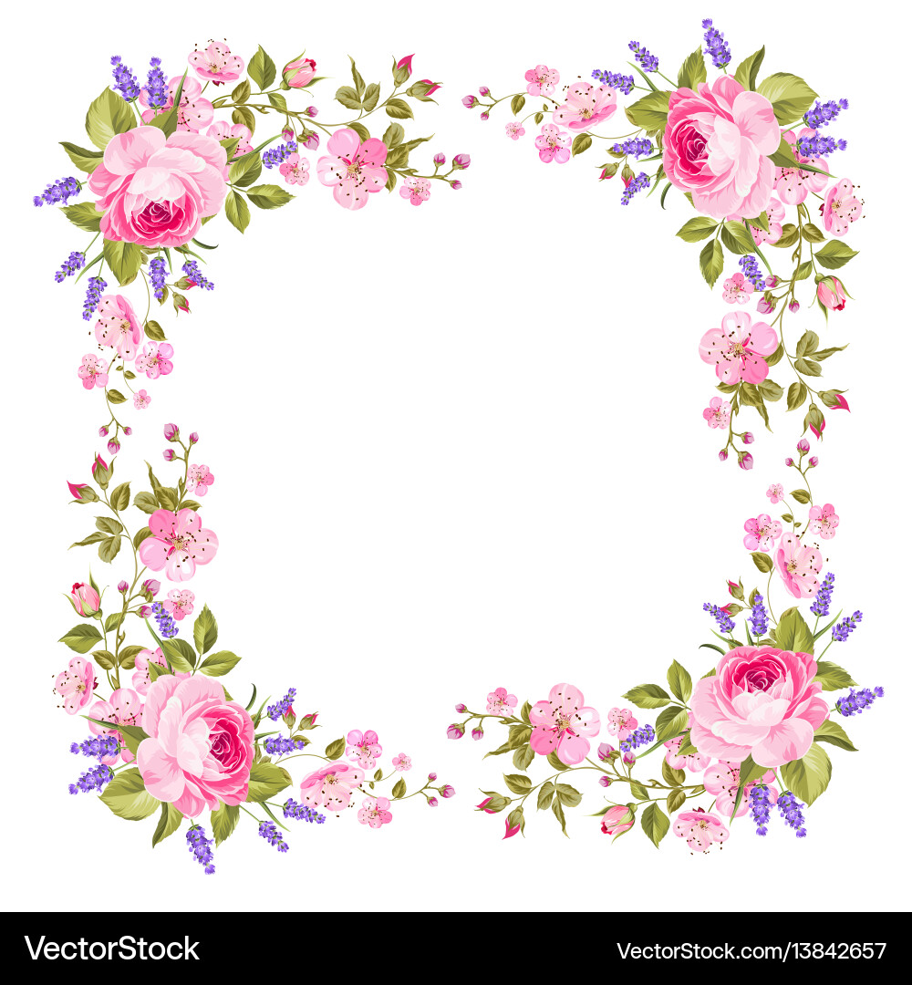 Spring flowers border Royalty Free Vector Image