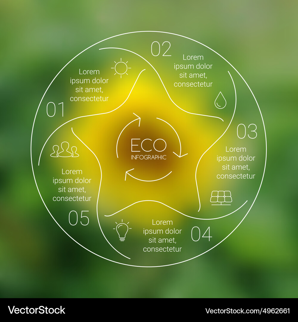 Linear circle eco nature infographic Ecology Vector Image