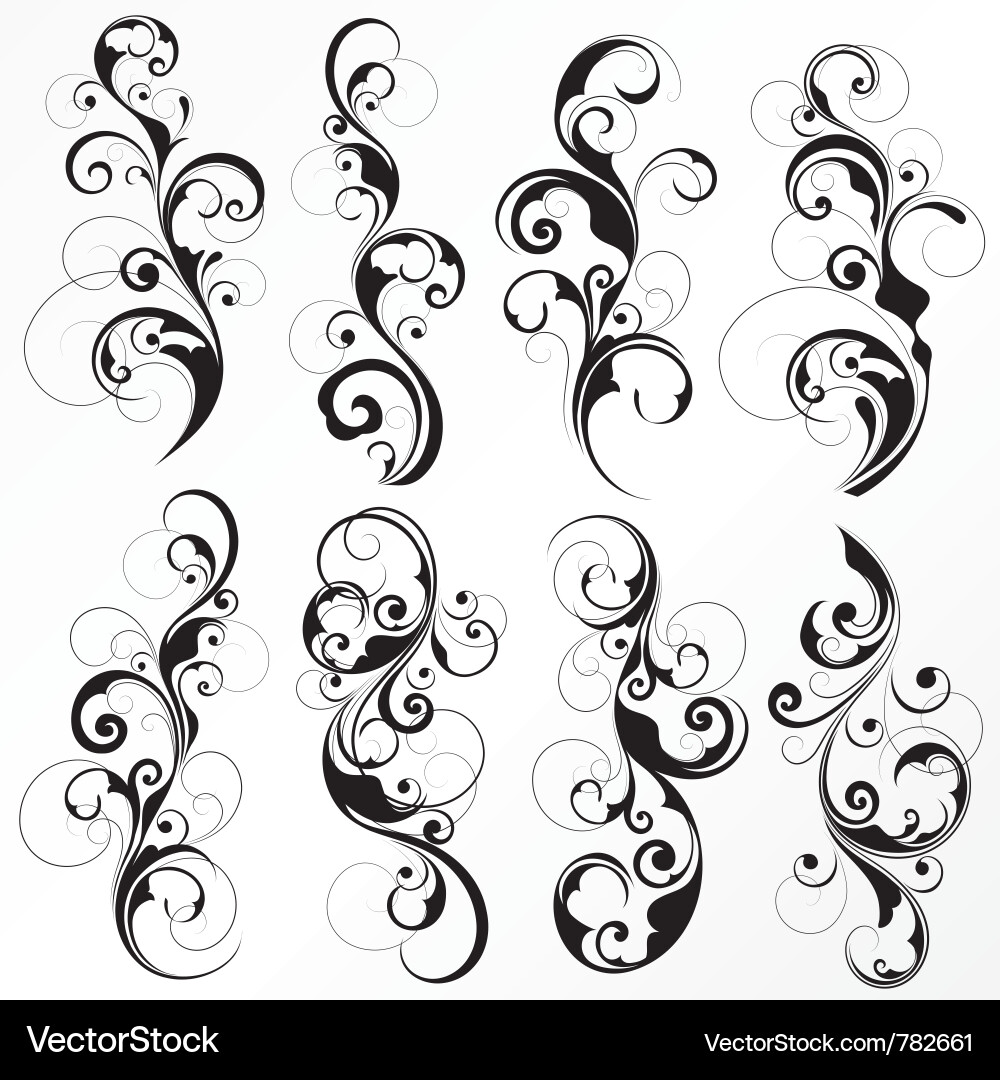 Black and white flourishes Royalty Free Vector Image