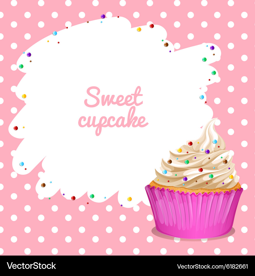 Border with cupcake background Royalty Free Vector Image