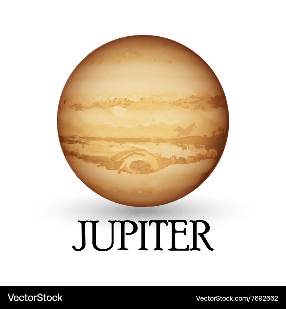 Planet jupiter isolated white background Royalty Free Vector Image ...