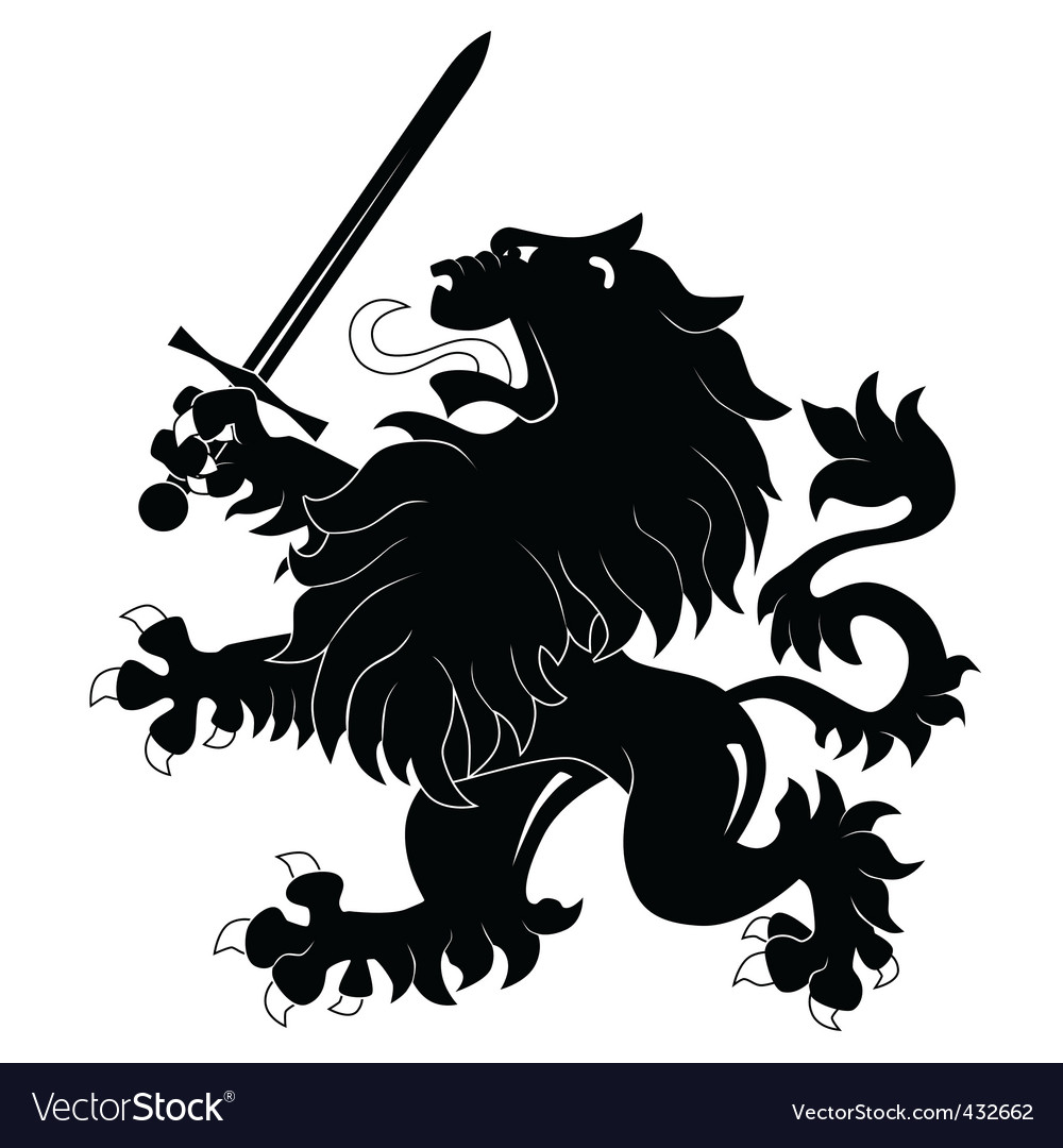 Heraldic lion Royalty Free Vector Image - VectorStock