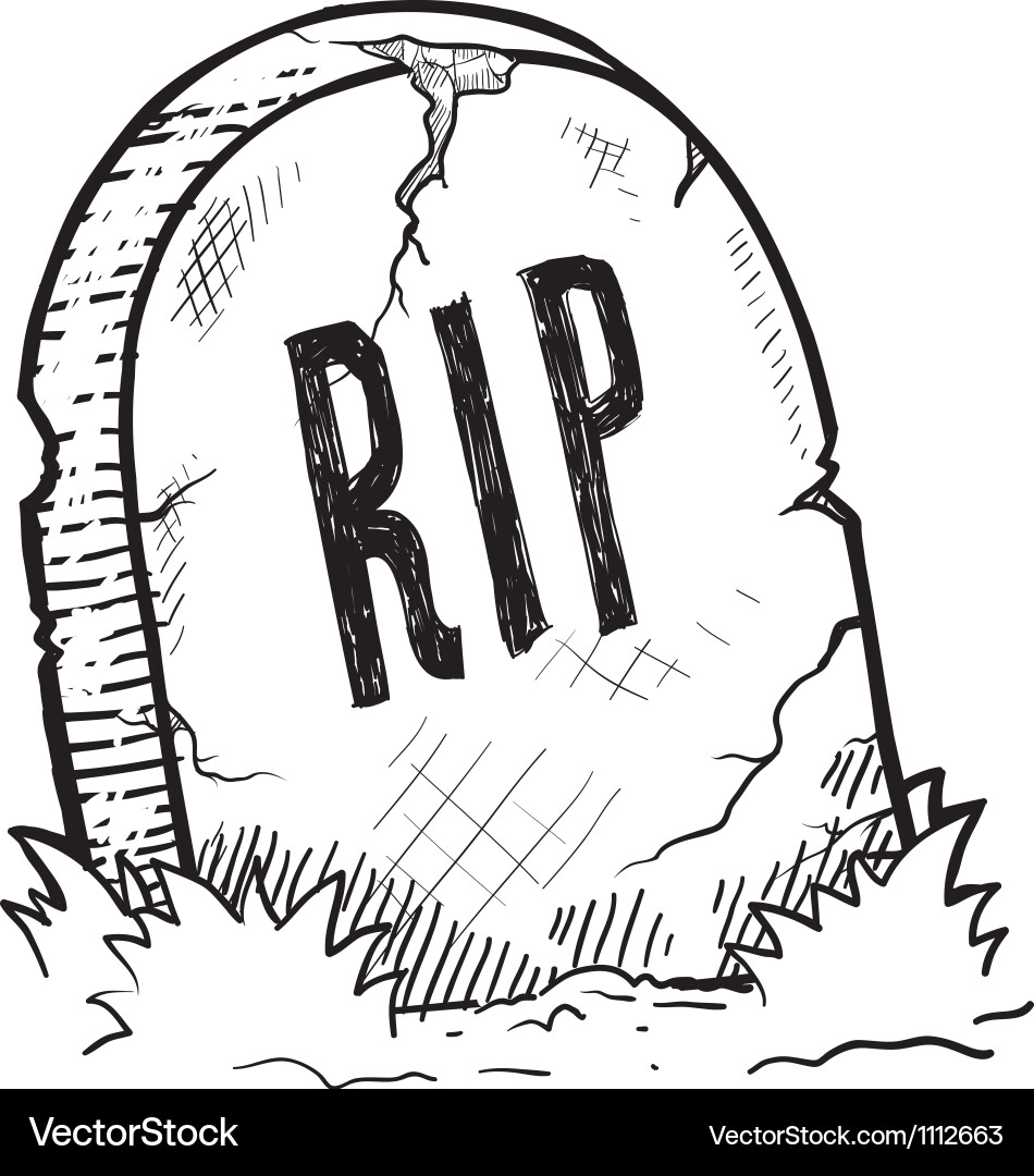 Doodle tombstone rip headstone Royalty Free Vector Image
