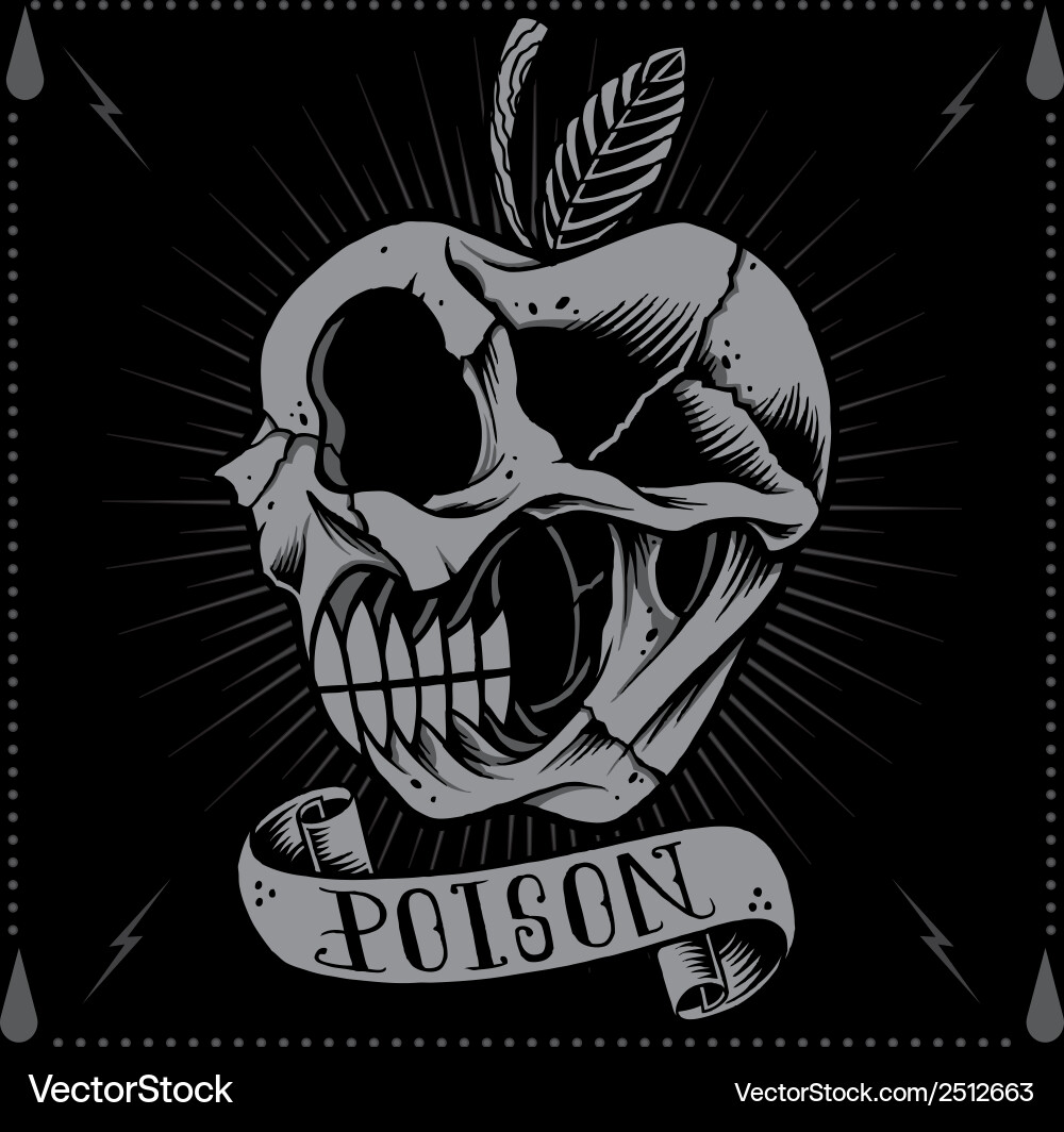 Poison Apple Skull Royalty Free Vector Image - VectorStock