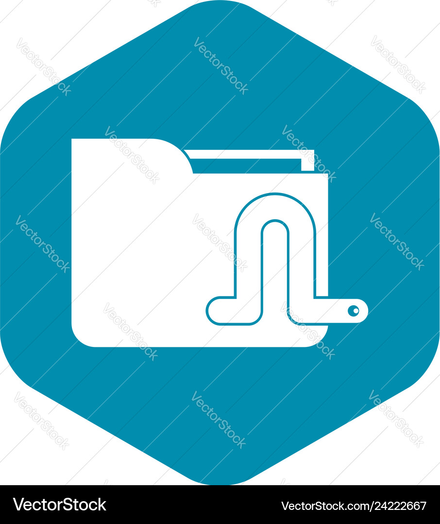 Computer worm icon simple style Royalty Free Vector Image