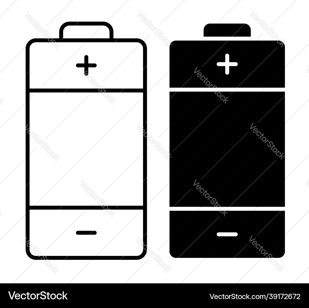 Linear icon battery for portable devices energy Vector Image