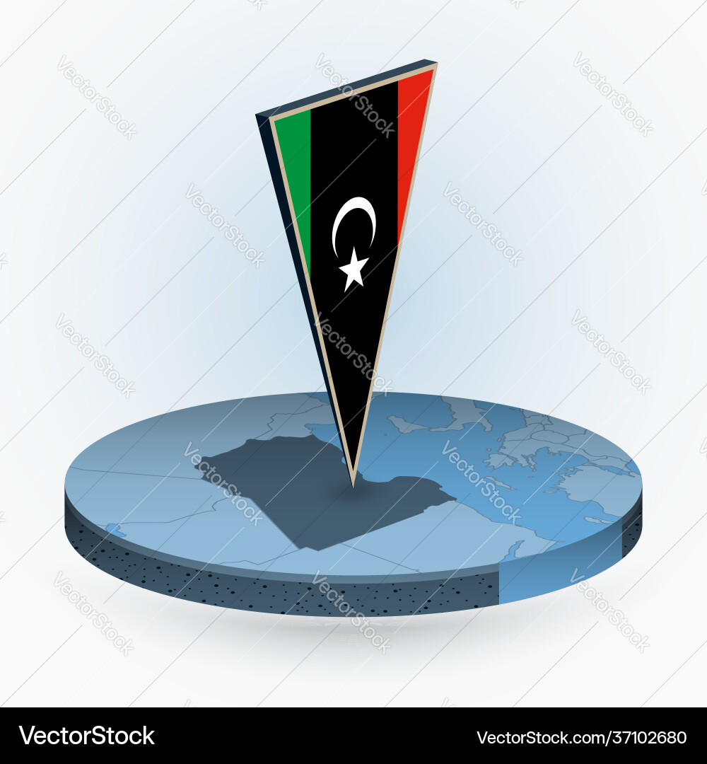 Libya map in round isometric style Royalty Free Vector Image