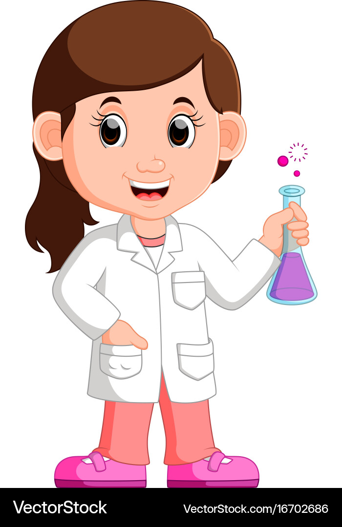 Young girl scientist Royalty Free Vector Image