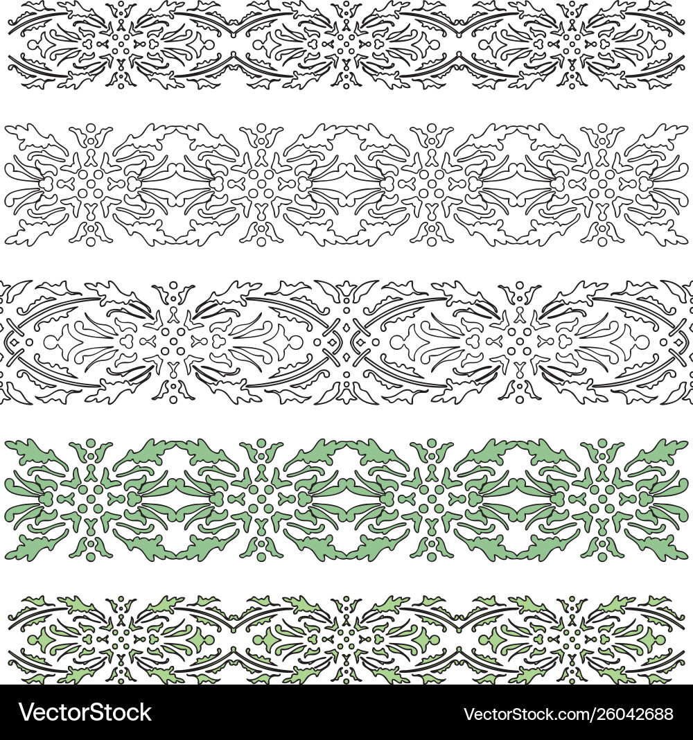 Image decorative floral borders Royalty Free Vector Image