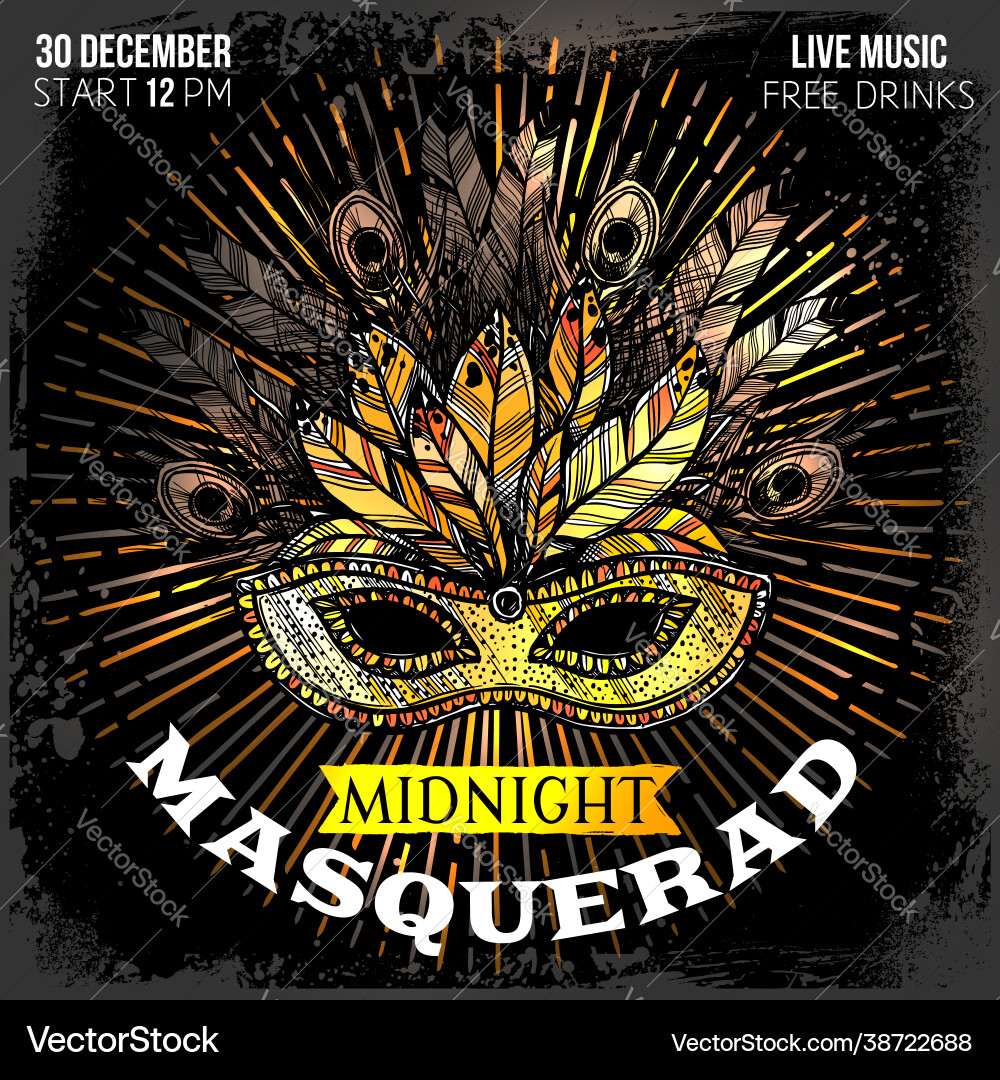 Masquerade party poster Royalty Free Vector Image