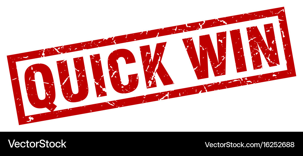 Square grunge red quick win stamp Royalty Free Vector Image