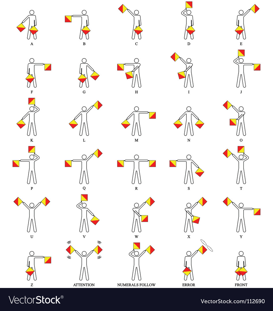 Semaphore alphabet Royalty Free Vector Image - VectorStock