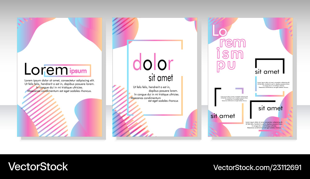Dynamic style banner design set with fluid Vector Image