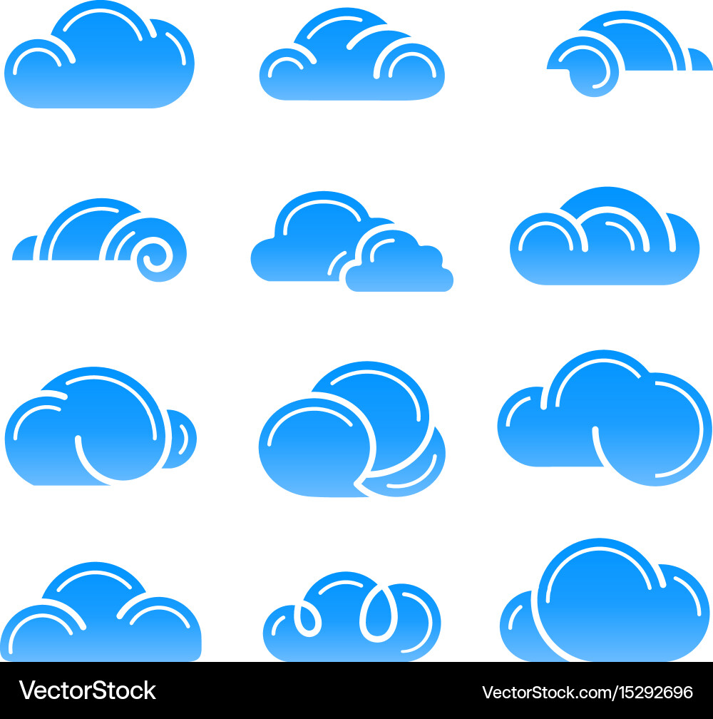 Cloud logo symbol sign icon set design Royalty Free Vector
