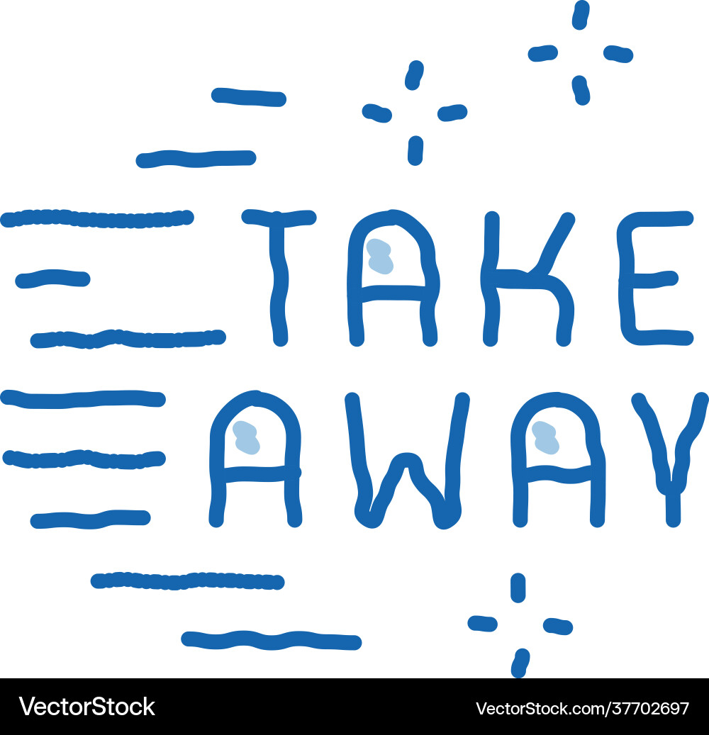 Take away doodle icon hand drawn Royalty Free Vector Image