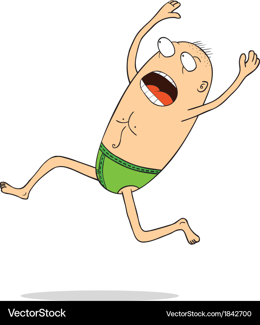 Scared man cartoon Royalty Free Vector Image - VectorStock