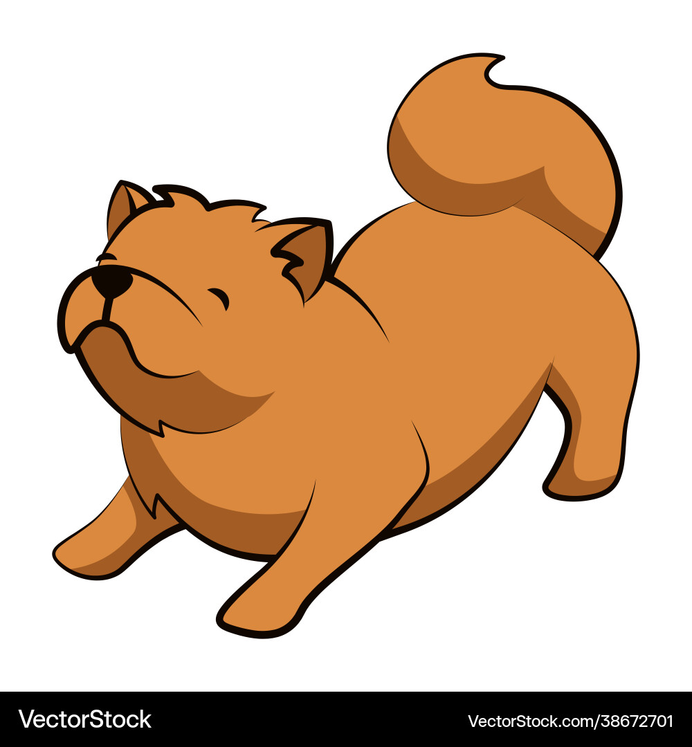 Chow dog cute cartoon flat design Royalty Free Vector Image