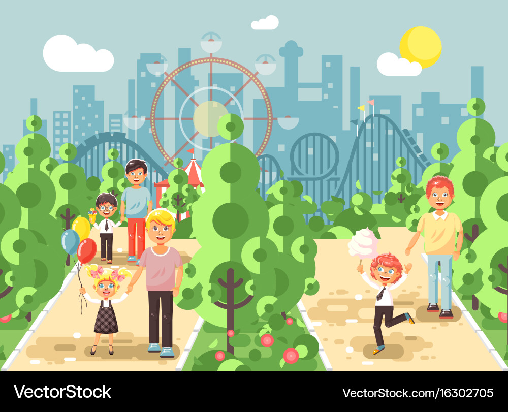 Walk stroll promenade boy Royalty Free Vector Image