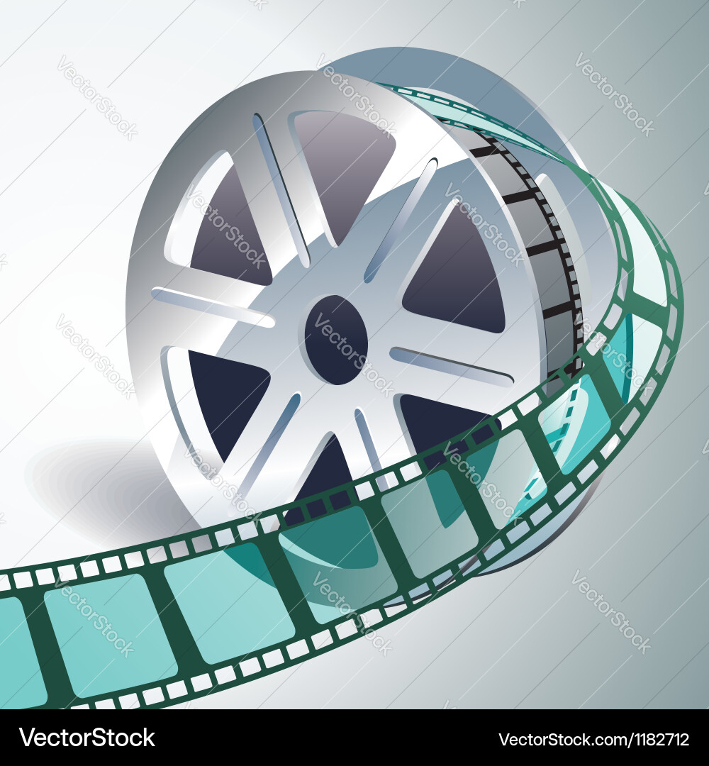 Realistic 3d film reel Royalty Free Vector Image