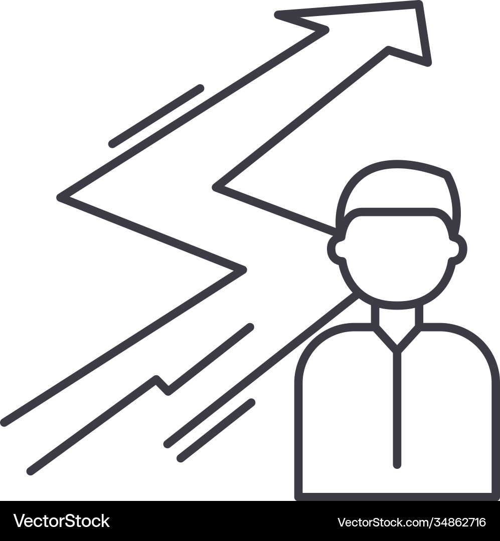 Career ways icon linear isolated Royalty Free Vector Image