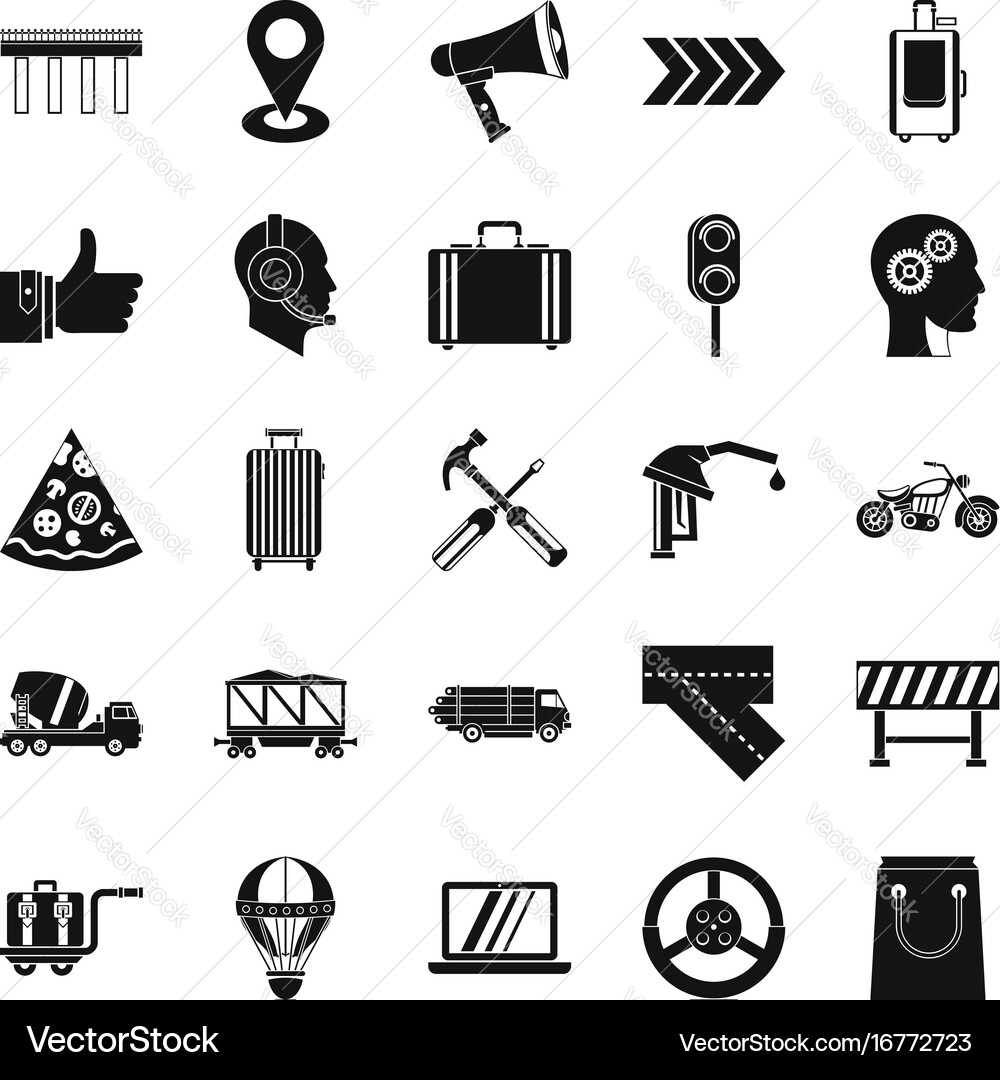 Supplier icons set simple style Royalty Free Vector Image