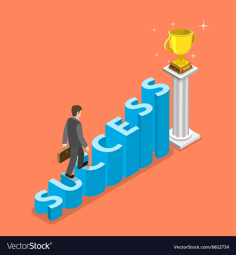 Stairs to success isometric concept Royalty Free Vector Stairs to success isometric concept Royalty Free Vector