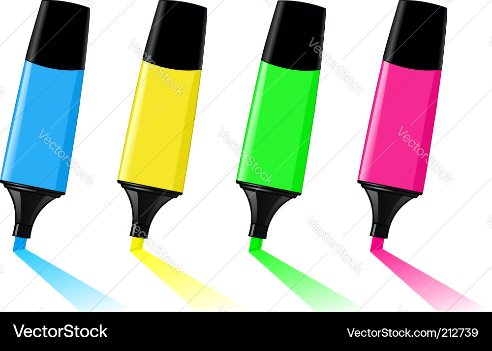 Highlighters Royalty Free Vector Image - VectorStock
