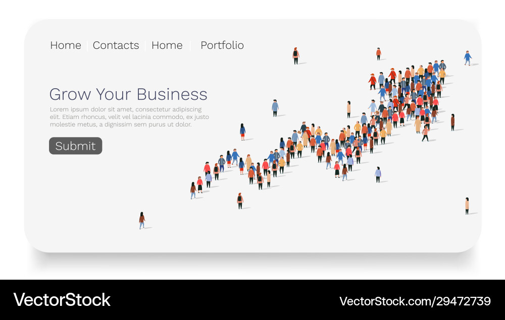 Large group people in shape growing Royalty Free Vector