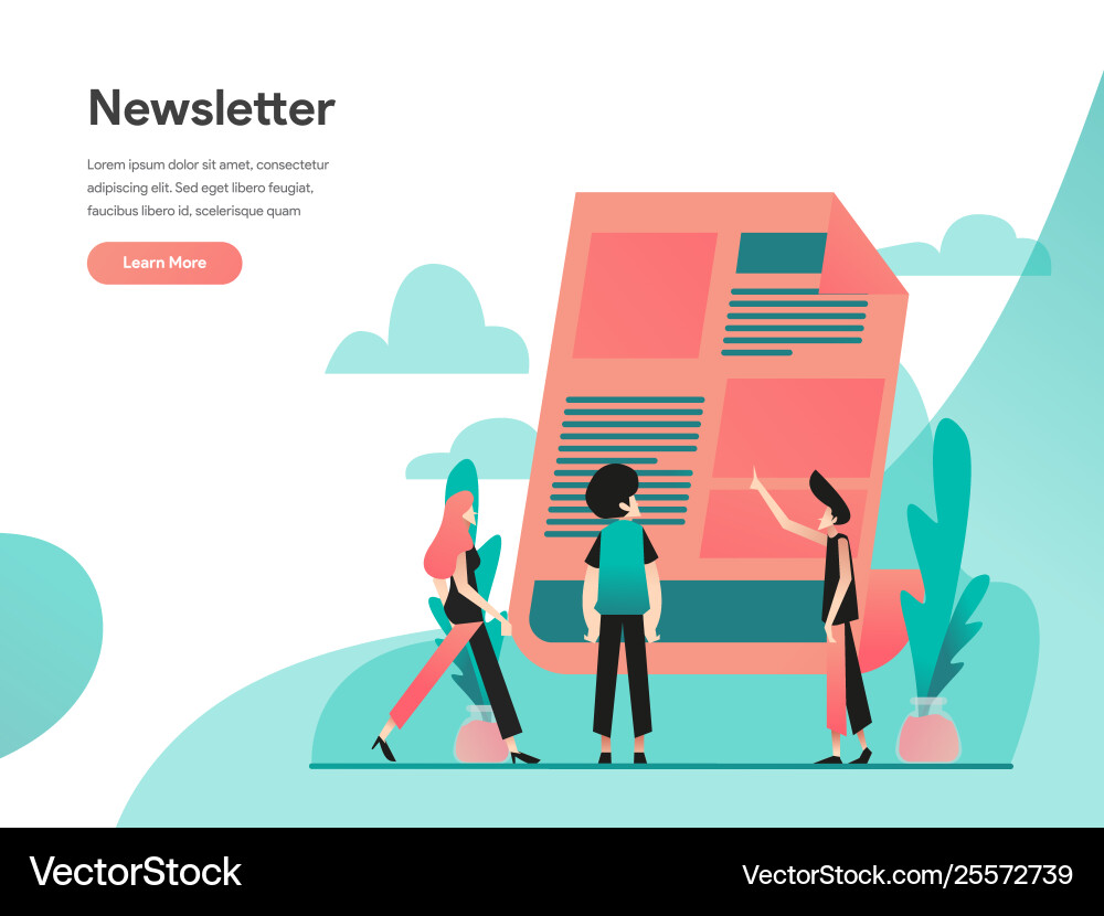 Newsletter concept modern flat design concept Vector Image
