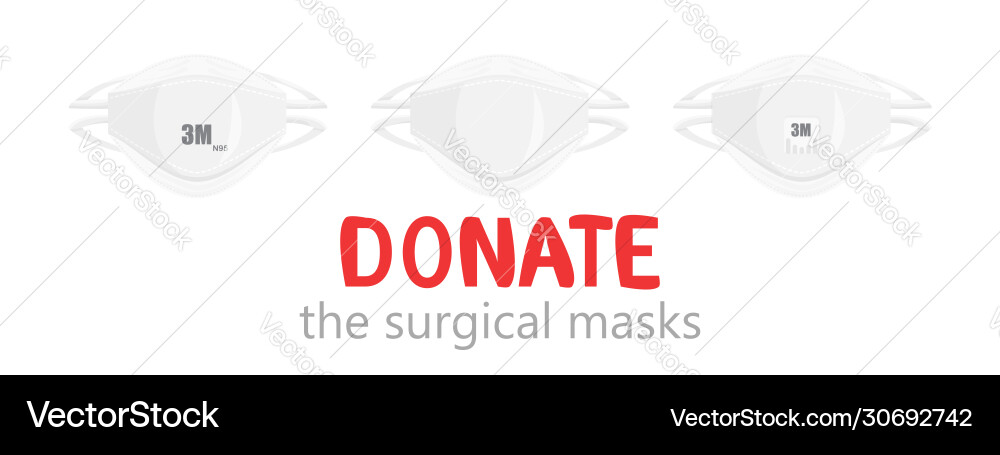 Set surgical 3m masks Royalty Free Vector Image