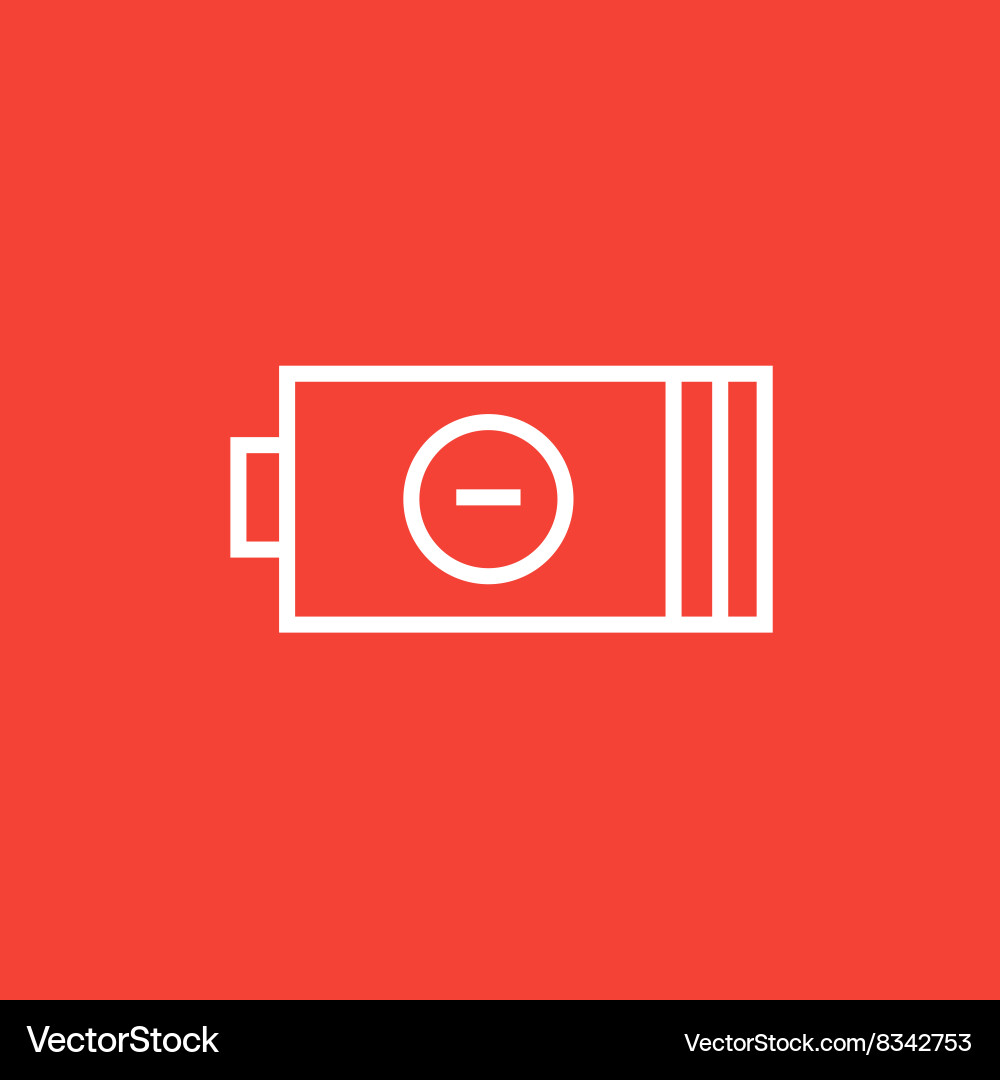 Low power battery line icon Royalty Free Vector Image