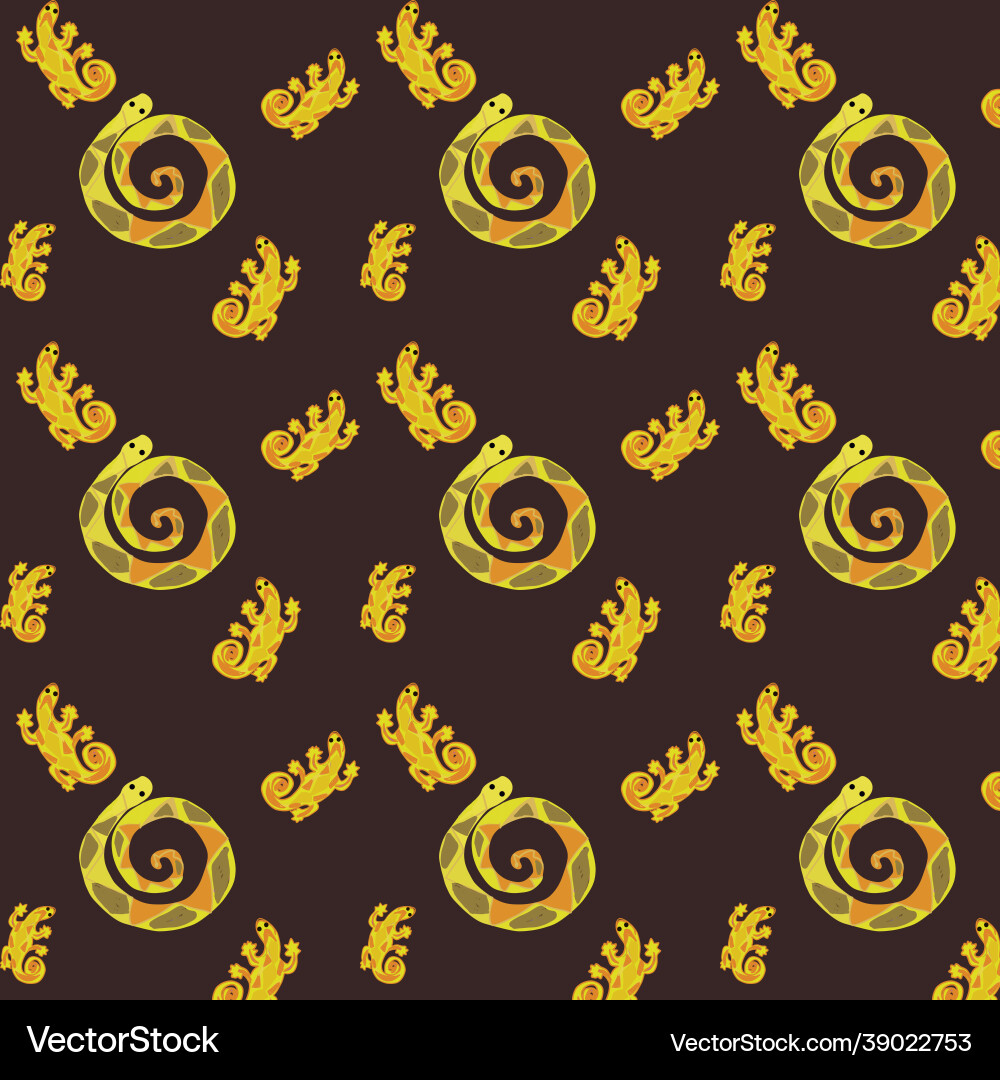 Snake lizard pattern brown background exotic Vector Image