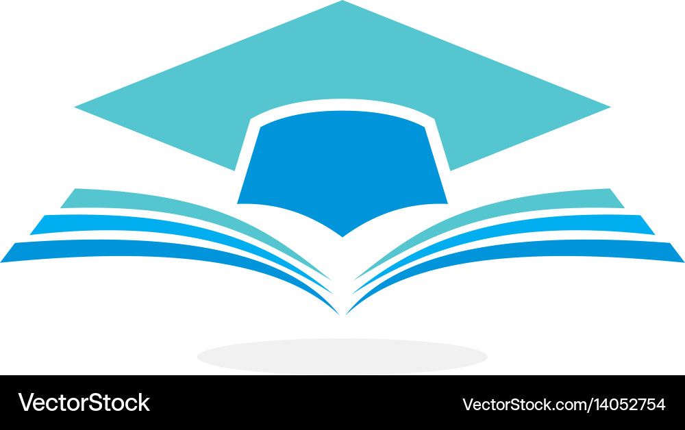 Education logo concept with graduation cap and ope