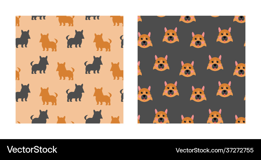 Set character seamless pattern animal cute Vector Image