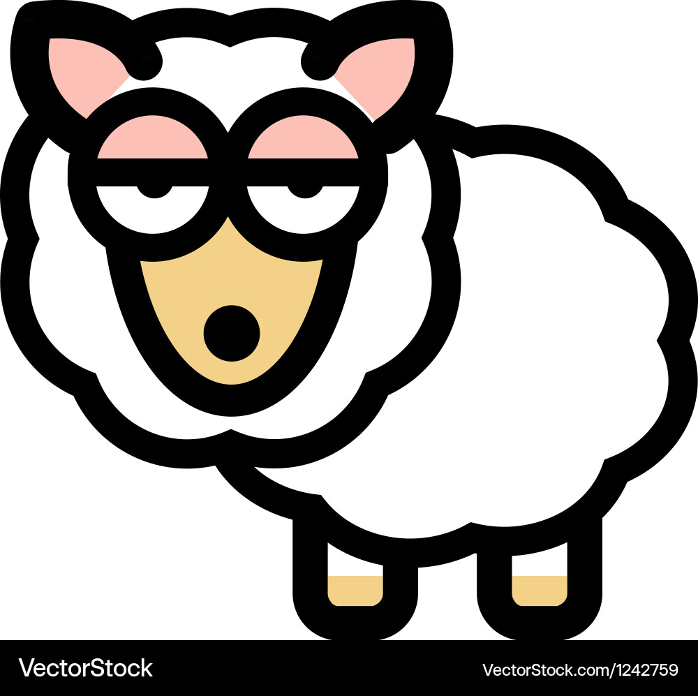 Cartoon sleepy sheep Royalty Free Vector Image