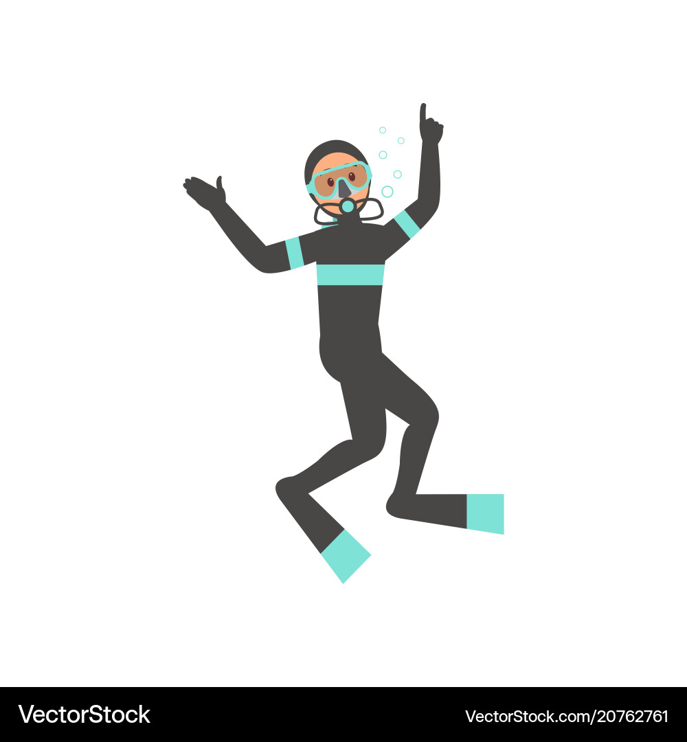 Professional diver swimming underwater Royalty Free Vector