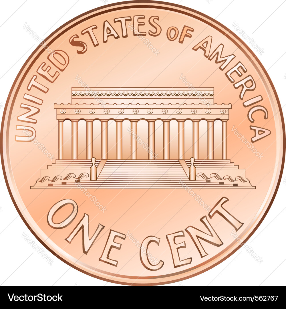 American one cent coin Royalty Free Vector Image
