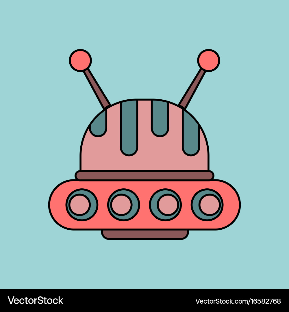 Flat icon design collection flying saucer Vector Image