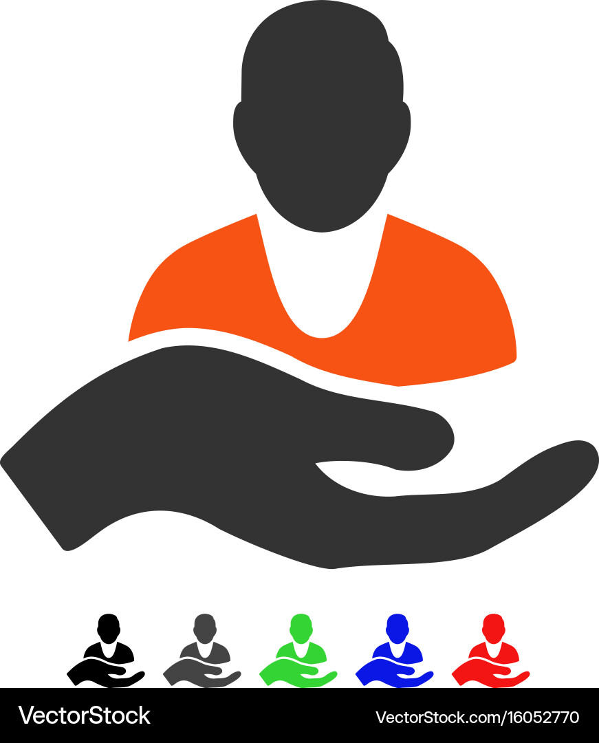 Patient assistance flat icon Royalty Free Vector Image