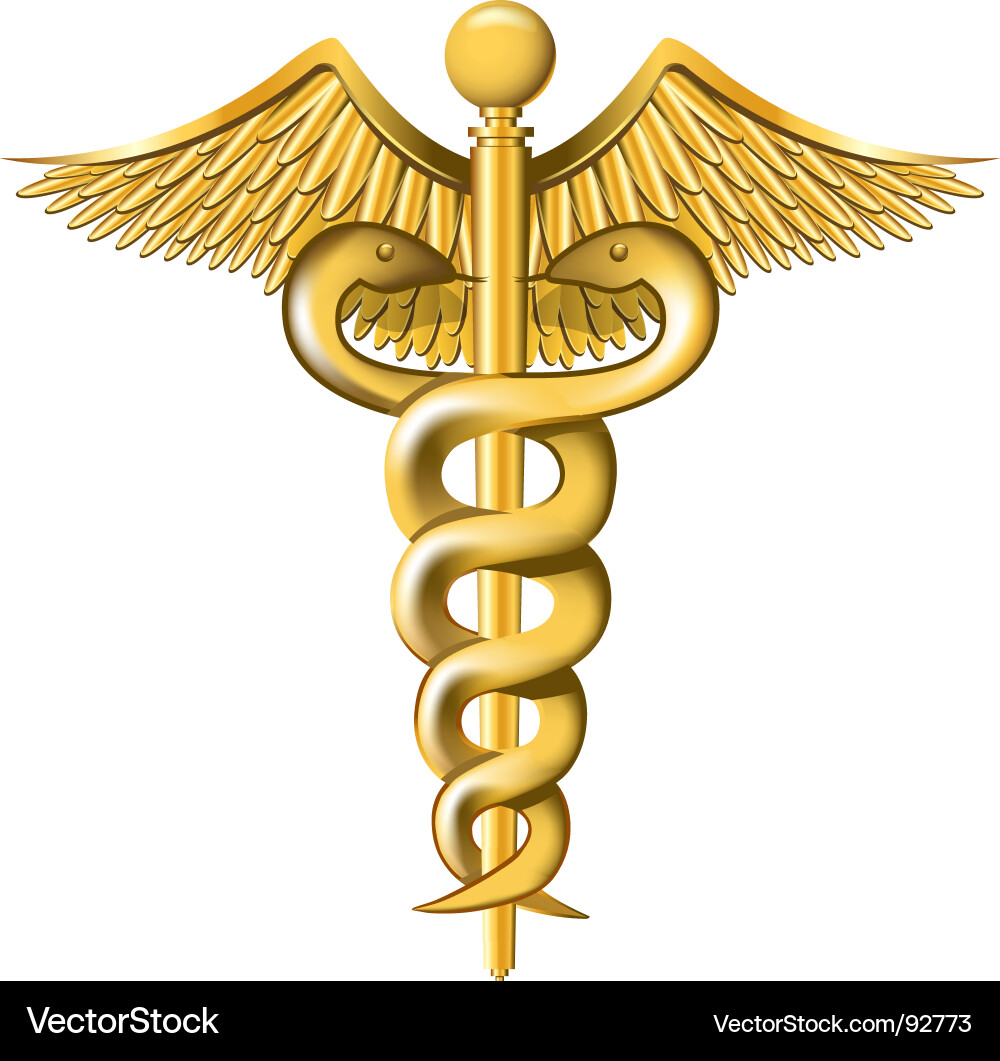 Caduceus on the white background Royalty Free Vector Image