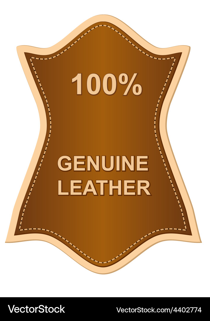 Genuine leather label Royalty Free Vector Image - VectorStock